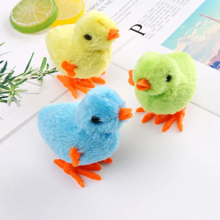 Cute Plush Wind Up Chicken Kids Educational Hopping Jumping Toy ...