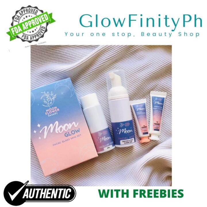 Moonflower Moon Flower Beauty Moon Glow Moonglow Facial Glass Skin Set ...