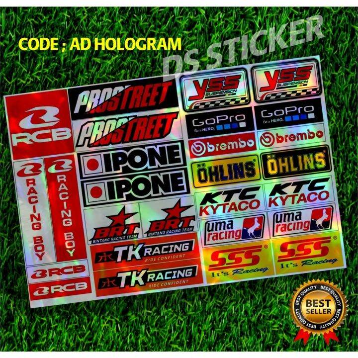 AD Sticker Pack Sponsor Racing Stiker Sponsor Variasi Motor Hologram ...