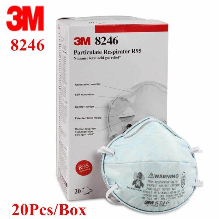 3M Particulate Respirator 8246 R95, with Nuisance Level Acid Gas Relief, 20EA/Box-READY STOCK ...