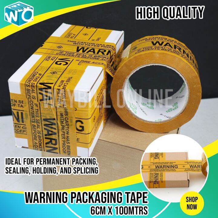 Warning Packaging Tape 100mtrs Fragile Strong Hold Self-adhesive 6cm x ...