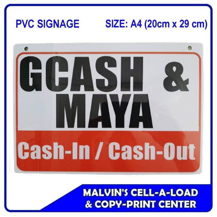 PVC SIGNAGE - GCASH & MAYA Signage para sa TINDAHAN mo - Size A4 ...