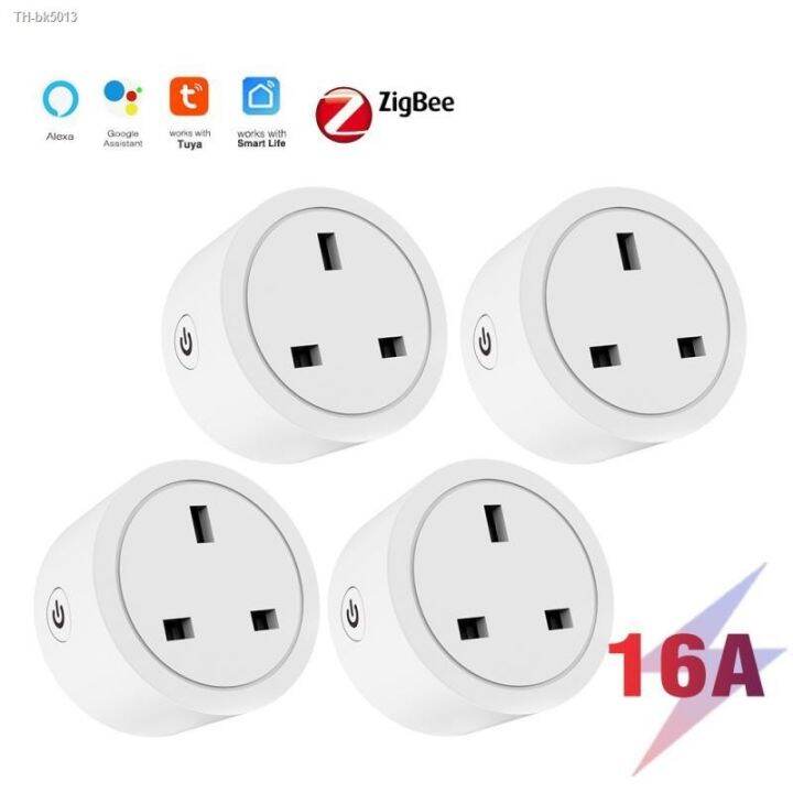 ⊙ Tuya ZigBee Smart Plug UK 16A Power Outlet Electricity Monitor Remote Control Timer Socket ...