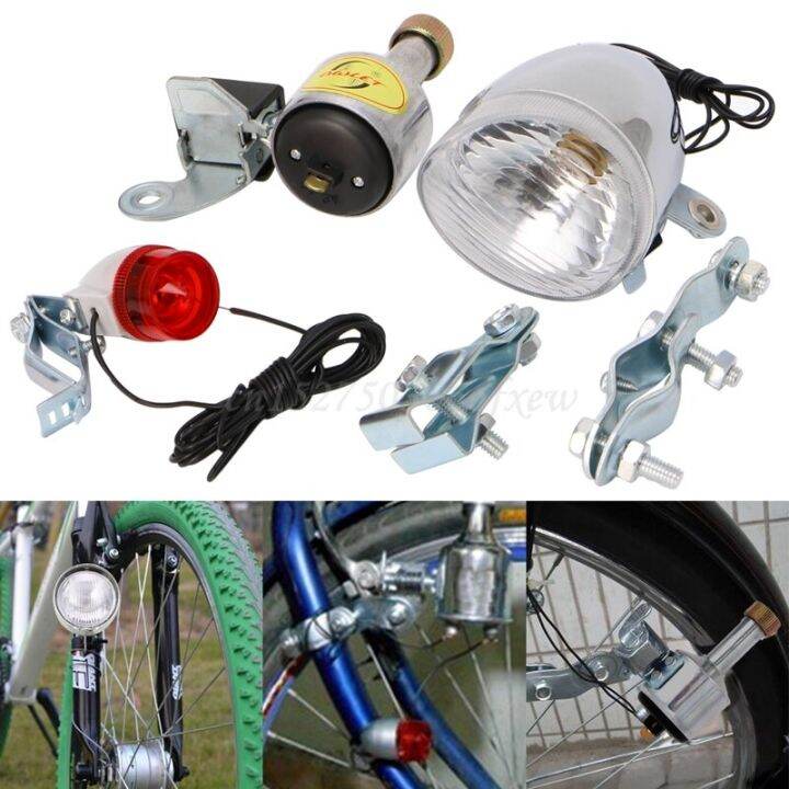Bicycle Motorized Bike Friction Dynamo Generator Head Tail Light With ...