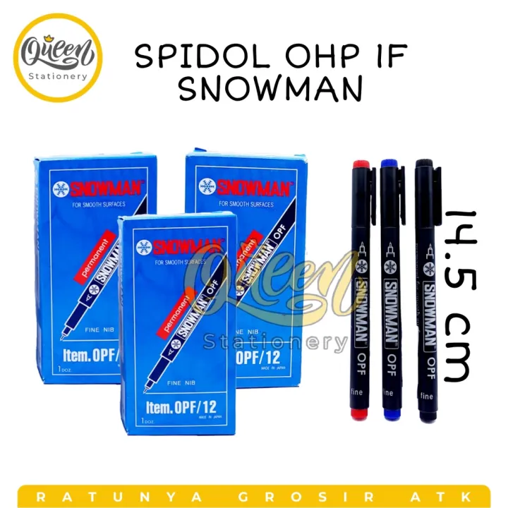Spidol Ohp 1f Snowman Spidol Permanen Spidol Fine Spidol Permanen Kecil Lazada Indonesia
