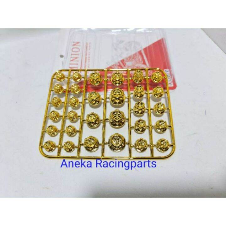 cover baut flower gold / tutup baut flower 30pcs 6 ukuran | Lazada ...