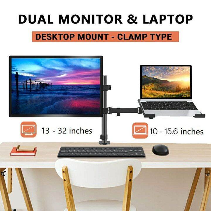 【NVISION】 Monitor and Laptop Stand Mount with Support 15kg Laptop & 13 ...