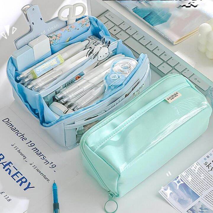 BUUXIAA จุได้มาก กระเป๋าใส่ปากกา กันน้ำกันน้ำได้ ชั้น10ชั้น กระเป๋าเก็บเครื่องเขียน ที่มีคุณภาพ ...