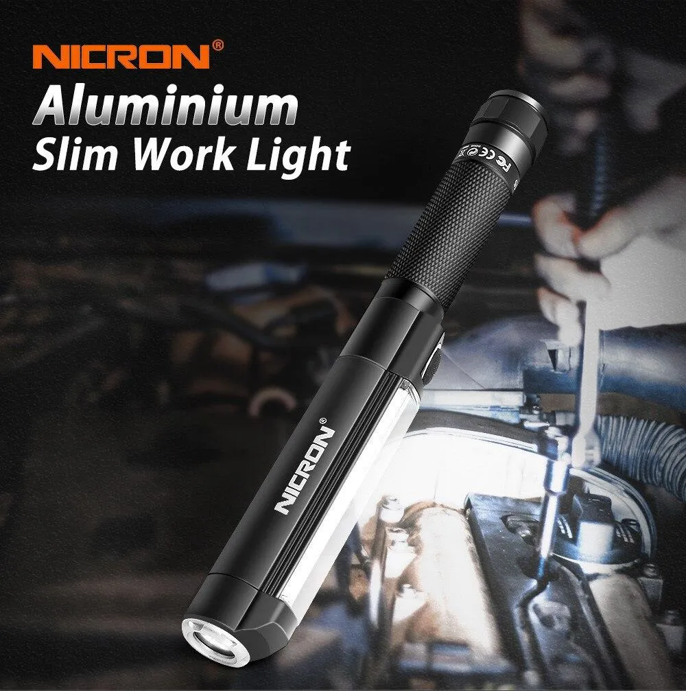 Nicron ไฟฉาย WL15อลูมิเนียมบางแสงทำงานกันน้ำจุด/ซัง LED Worklamp 500lm ...