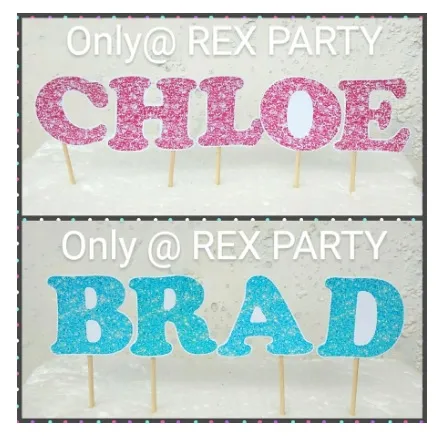 Cake Topper Huruf Abjad/Topper Nama/Topper Abjad Huruf Nama Custom ...