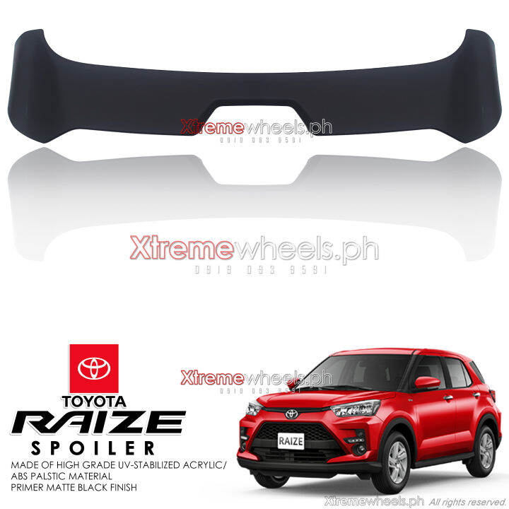 Toyota Raize E G Turbo 2022-2024 Primer Black ( Paintable ) Thailand Made Spoiler Heavy Duty ...