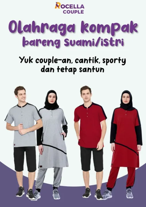 Baju Olahraga Couple Pasangan Terbaru 2021 Rocella Setelan Ravena ...