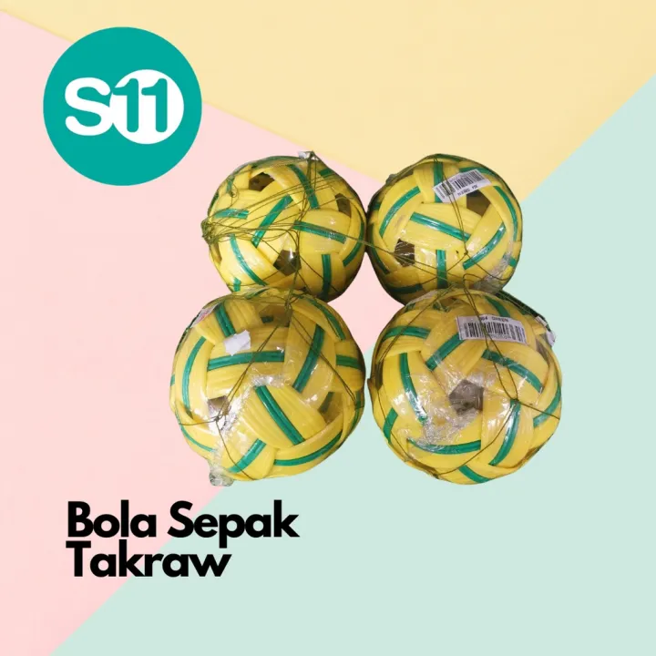 Bola Sepak Takraw / Sepak Raga / Takraw Ball/ Bola Takraw Hijau Kuning ...