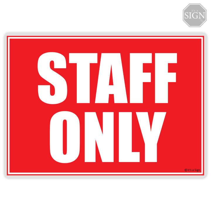 Staff Only Sign - Laminated Signage - A4 Size | Lazada PH