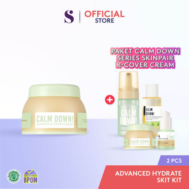 SOMETHINC [2 PCS] Paket Calm Down Series Skinpair R-Cover Cream - Kulit ...