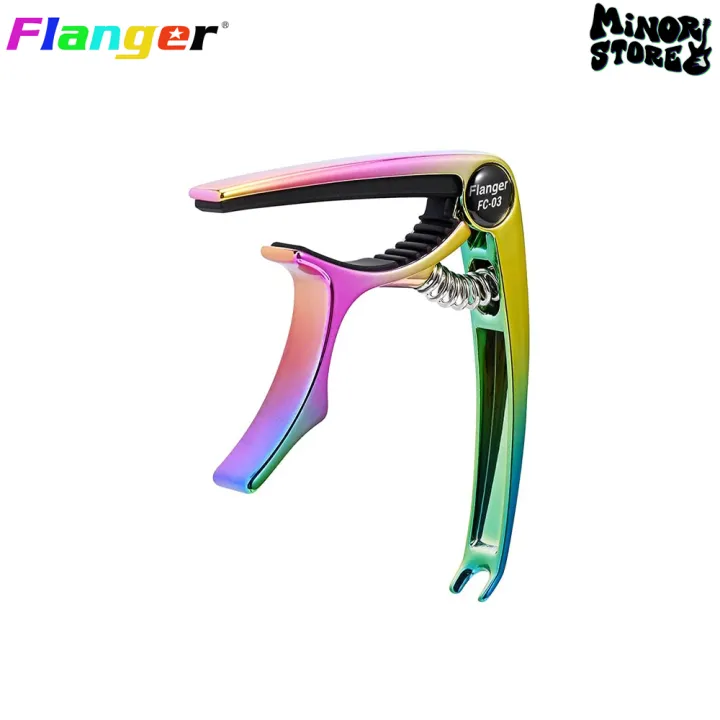 FLANGER CAPO ONE (RAINBOW) คาโปโลหะสีรุ้งผสมสังกะสีสําหรับกีตาร์ไฟฟ้า ...