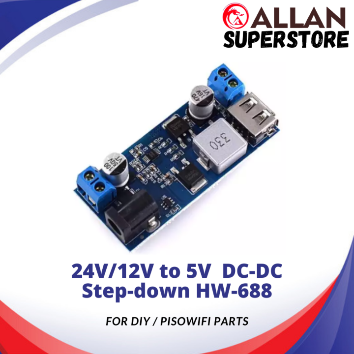 Allan Superstore 24V/12V to 5V USB Mobile Phone DC-DC Step-down Module ...