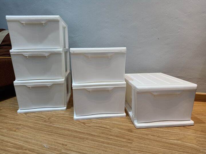 Minimalist 1/2/ 3 Tier Plastic Storage Cupboard Drawer Cabinet Rack ...