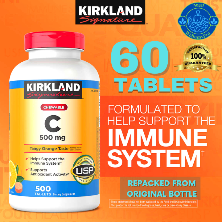 Kirkland Signature Chewable Vitamin C 500mg- 60 Tablets- AUTHENTIC | Lazada PH