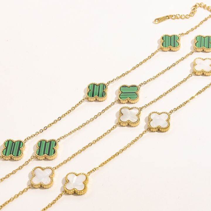 Cleef Van Cleef Arpels สร้อยโชคเกอร์ Logo Huruf สร้อยคอลูกปัด ...