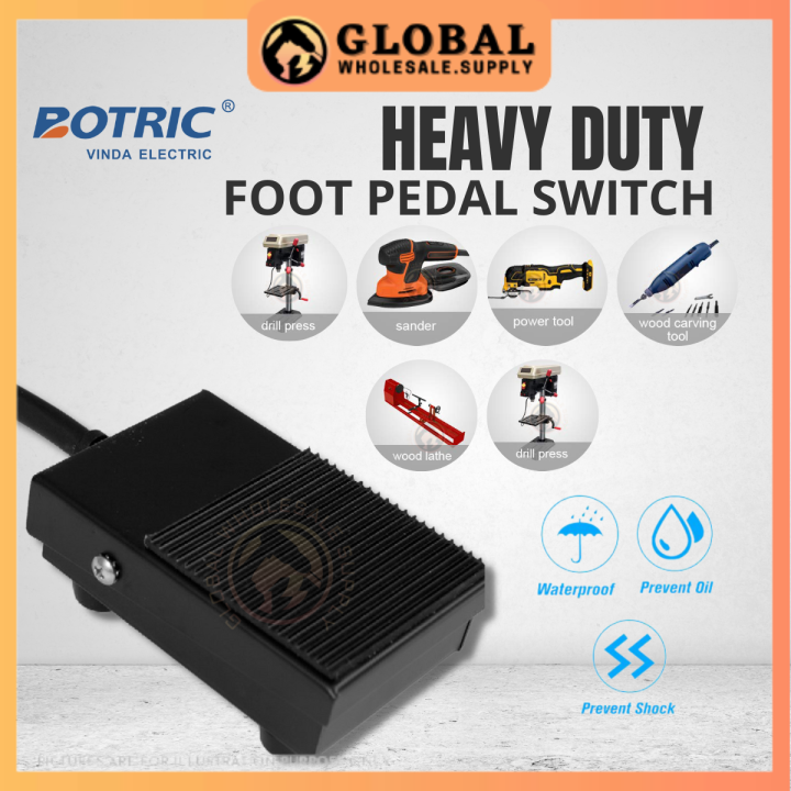 [READY STOCK] BOTRIC Heavy Duty Momentary Foot Pedal Switch Metal ...