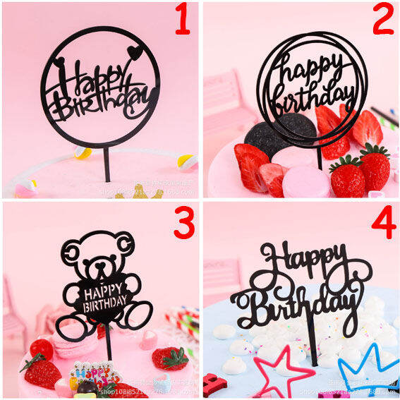 Topper HBD Acrylic Black | Lazada Indonesia