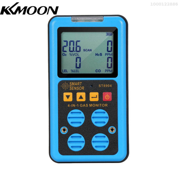 KKmoon 4 in 1 Gas Monitor Rechargeable Portable Gas Detector H₂S O₂ CO ...