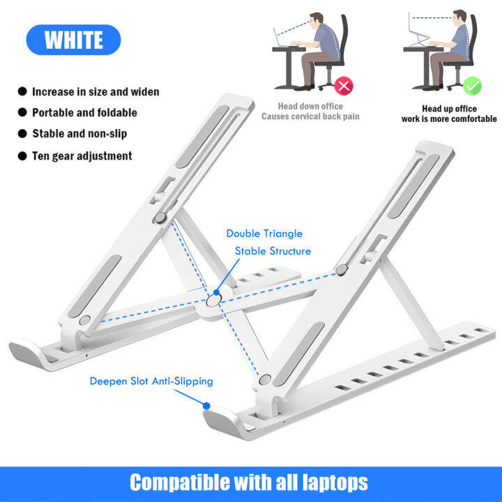 10 Gear Height Adjustable Laptop Stand Non-Slip Laptop Holder Computer ...
