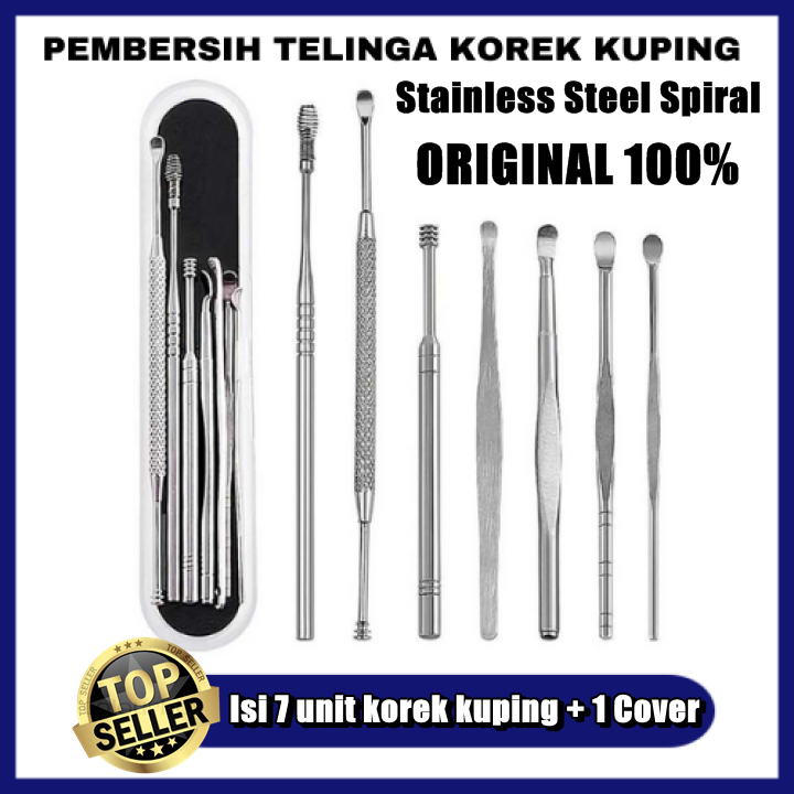 PROMO korek kuping stainless spiral pembersih telinga stainless steel ...