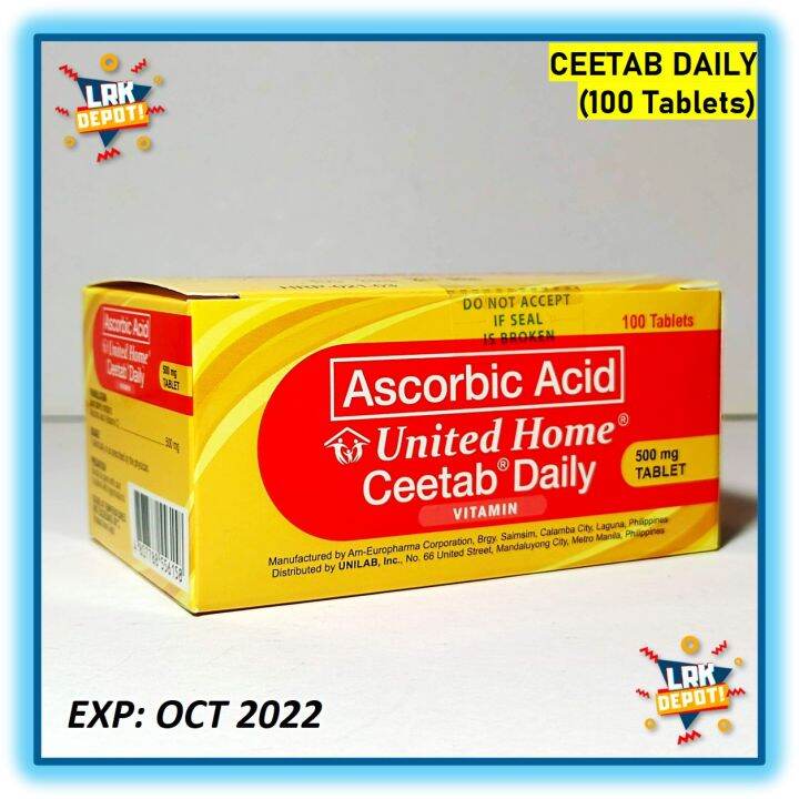 United Home Ceetab Daily (Ascorbic Acid) 100 tablets (Vitamin C for ...
