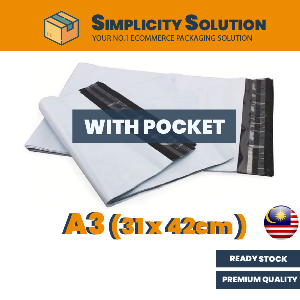 A3 "L" Courier Bag (50/100pcs) 快递袋 Parcel Flyers Plastik Sampul Pos ...