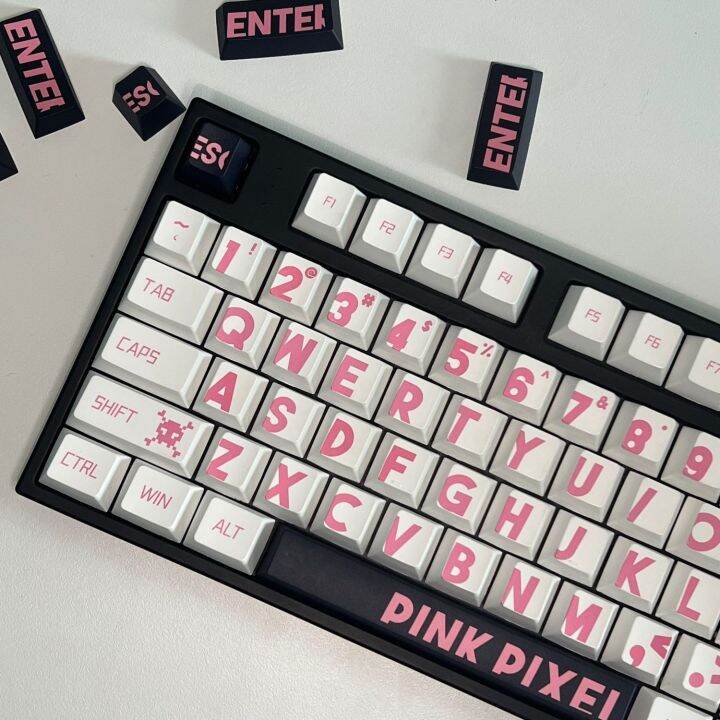 Key Cap Pink Big Word Key Cap 130 Key Full Set Original Height PBT ...