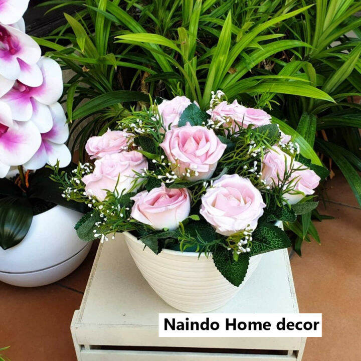 Naindo Bunga rangkaian mawar plus pot hiasan ruang tamu & kantor-bunga ...