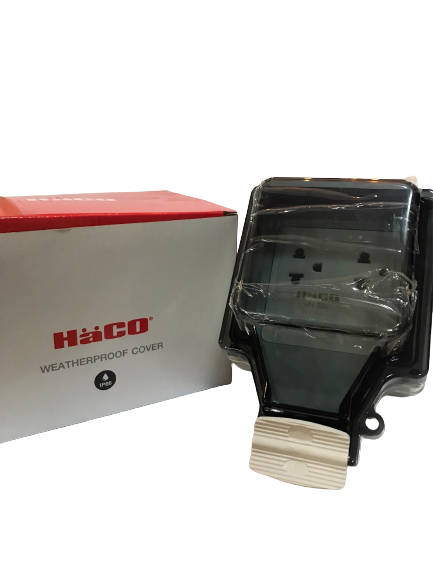 HACO อุปกรณ์ฝาครอบกันน้ำ+ปลั๊กกราวด์ รุ่น WH-S66 | Lazada.co.th