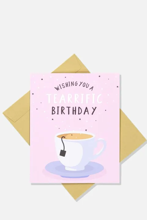 TYPO - NICE BIRTHDAY CARD - TEA-RRIFIC BIRTHDAY | Lazada PH