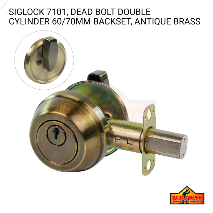Siglock SLG.7101.AB Dead Bolt Single Cylinder 60/70MM Backset Antique ...