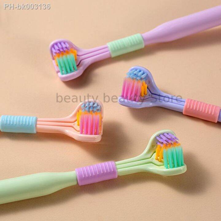☁ Three-sided Toothbrush Soft Bristle Oral Care Safety Toothbrush 360 ...