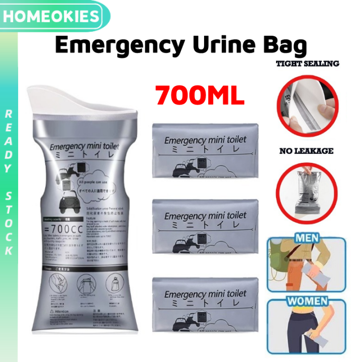 700ML Disposable Urine Bag for Travel Portable Car Emergency Urinal Wee ...