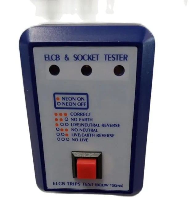MW 13A Socket Tester 150mA ( ELCB Tester ) White & Blue | Lazada