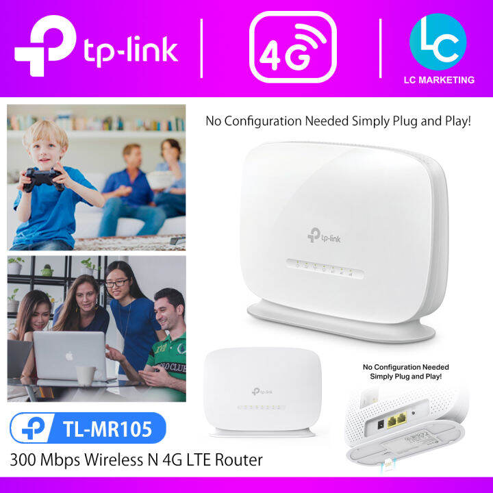 TP-Link TL-MR105 300 Mbps Wireless N 4G LTE Router Sim Card Modem ...