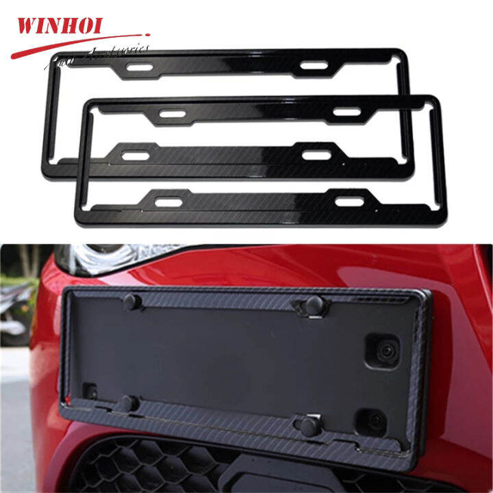 2x license plates Frame for cars Aluminum Alloy Universal Number plate ...