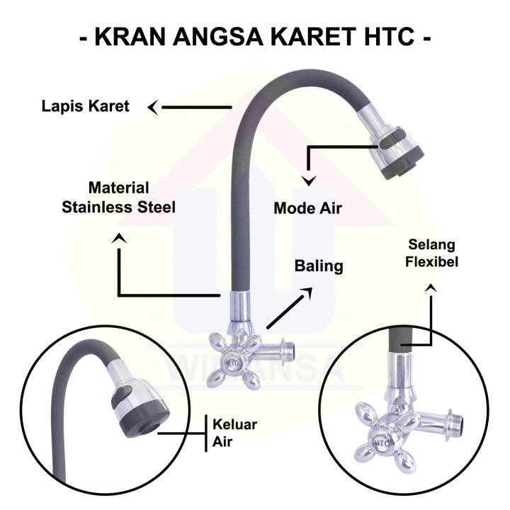 KRAN ANGSA KARET HTC - KRAN CUCI PIRING FLEXIBEL | Lazada Indonesia