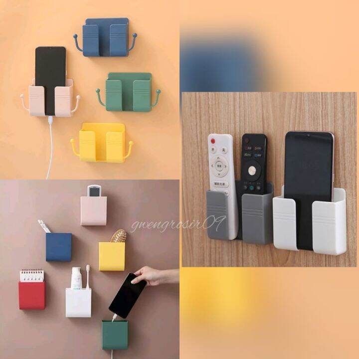 Tempat Holder Remote TV AC HP Kotak Tempat penyimpanan Gantung Tempel ...