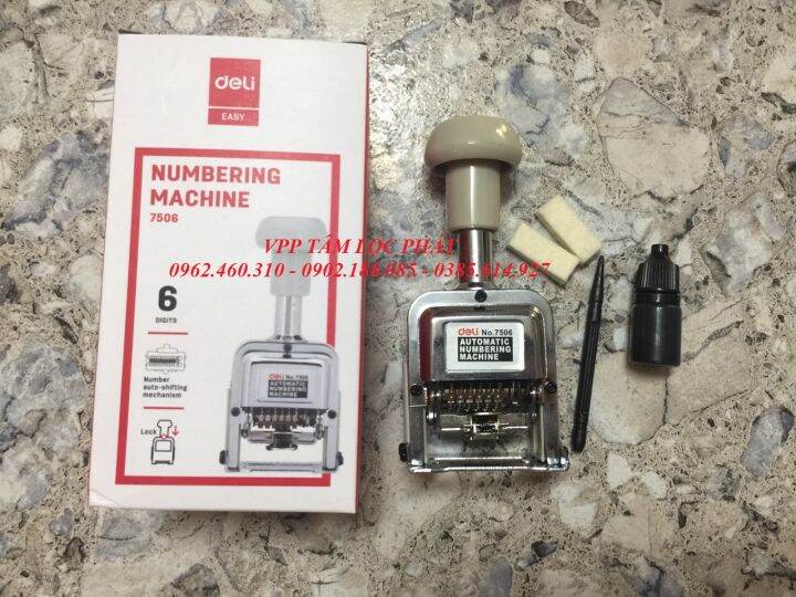 Dấu nhảy số tự động 6 số Deli 7506 (CHÍNH HÃNG) dùng đóng số thứ tự ...