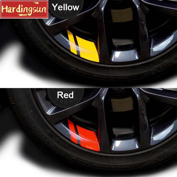 Hardingsun 6Pcs Car Sticker Reflective Car Wheel Rim Vinyl Warning ...