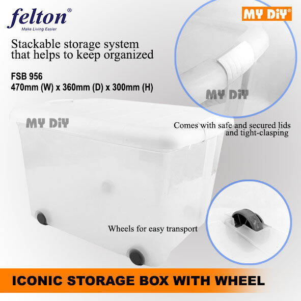 MYDIYSDNBHD - Felton - Iconic Storage Box With Wheel (Clear ...