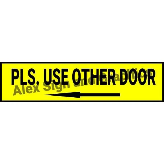 Pls. Use Other Door - Left PVC Signage - 1.9 x 7.5 inches | Lazada PH