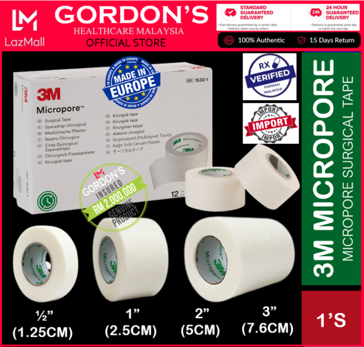 3M Micropore Surgical Tape Pelekat Pita Luka Without Dispenser (refill ...