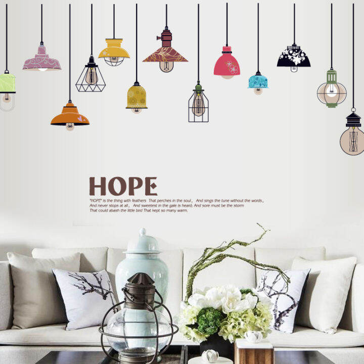 DIY DIFFERENT SHAPES OF PENDANT LIGHTS Restaurant wallpaper sticker ...