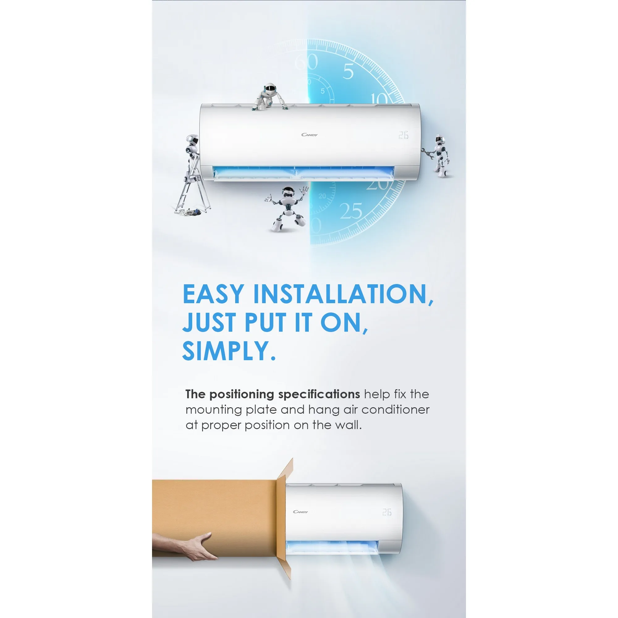 CANDY Air Conditioner 9000 BTU [ CWP09EA03T] Wall-mounted ...